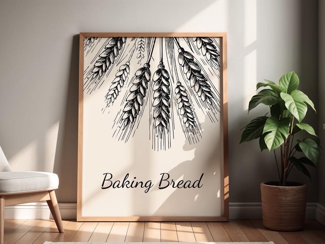 Vintage Bread Baking Art Print for Kitchen Decor Retro Hobby Bakers ...