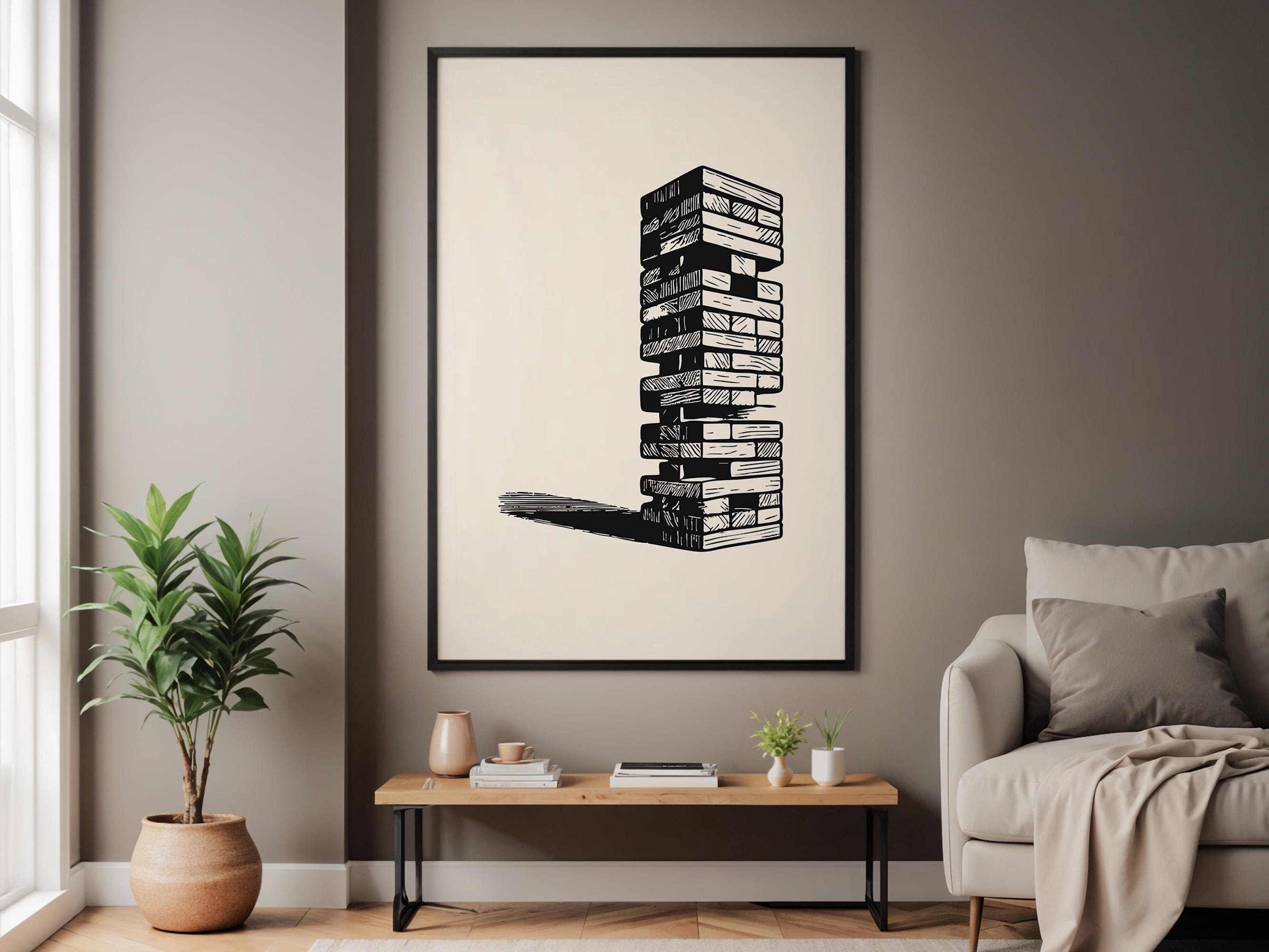 Digital Wall Art Board Game Room Decor Black White Vintage Card ...