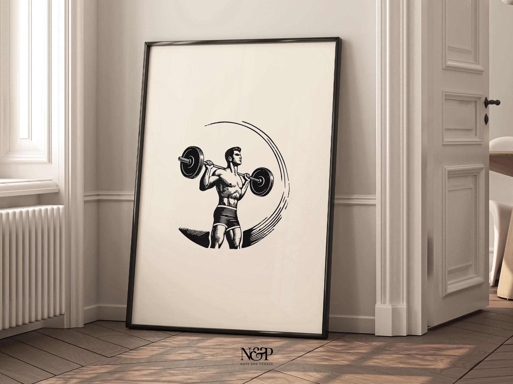 Retro Vintage Gym Workout Poster Printable Christmas Gift for Boyfriend ...