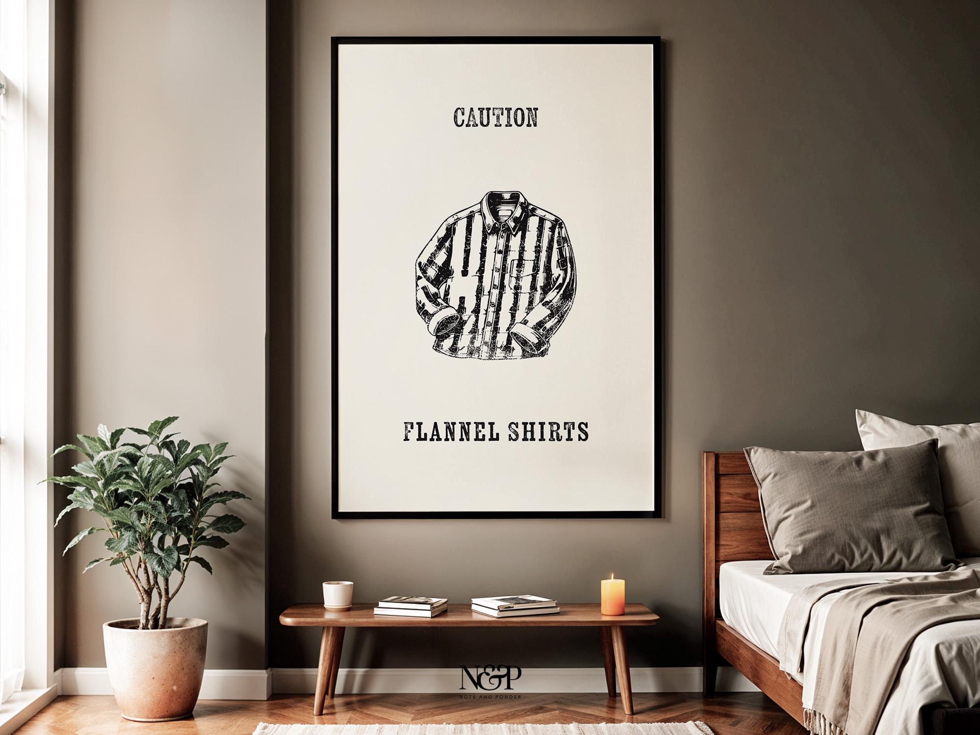 Funny Flannel Shirt Poster, Retro Man Cave Art (digital Download) - Etsy