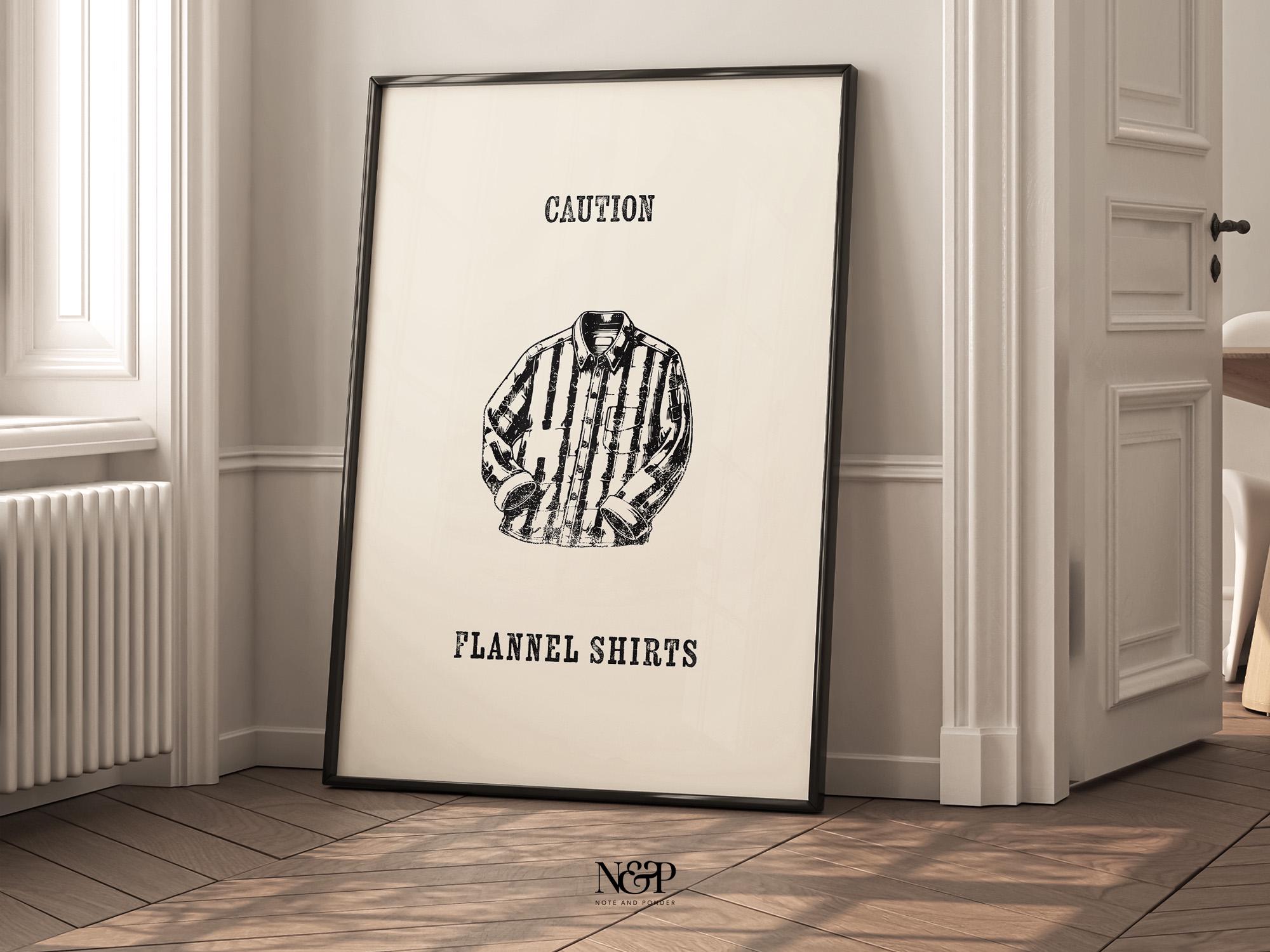 Funny Flannel Shirt Poster, Retro Man Cave Art (digital Download) - Etsy