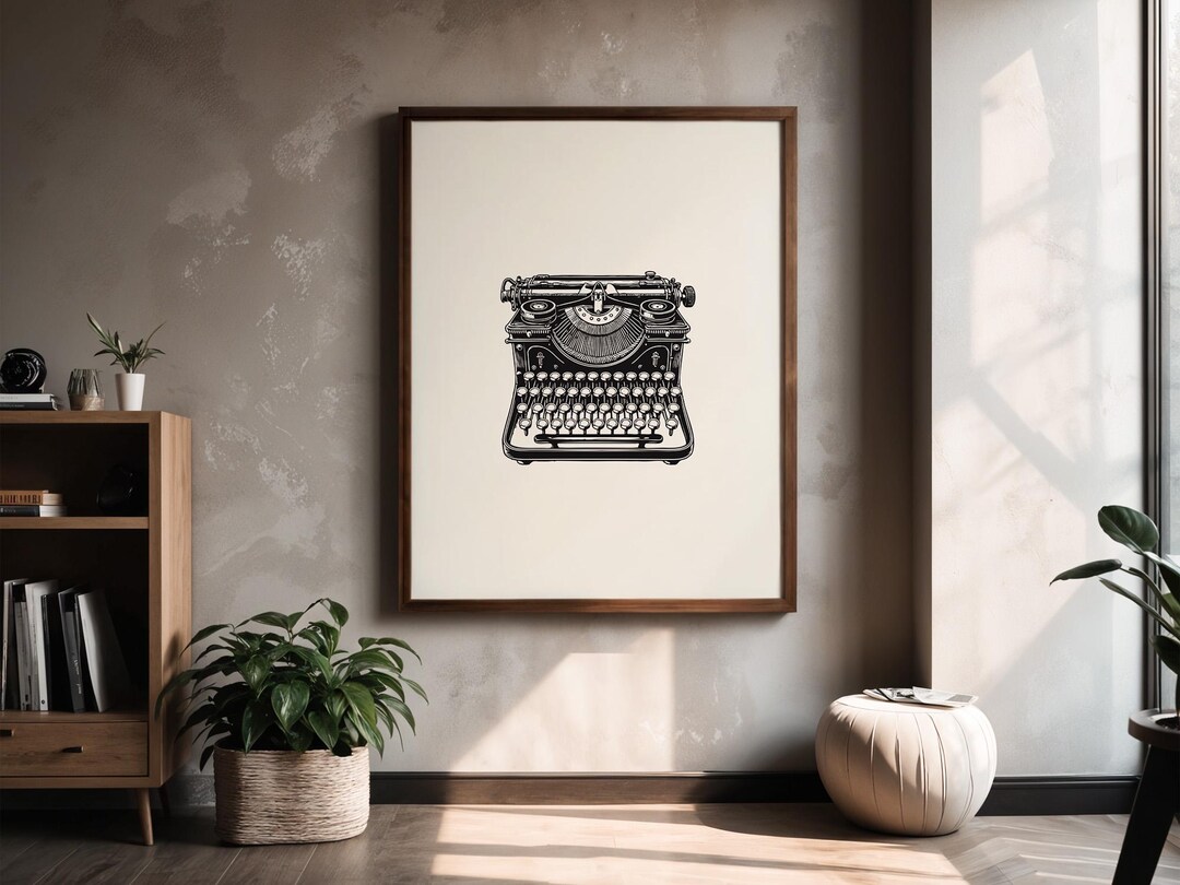 Printable Vintage Typewriter Poster Retro Typewriter Print Dark ...
