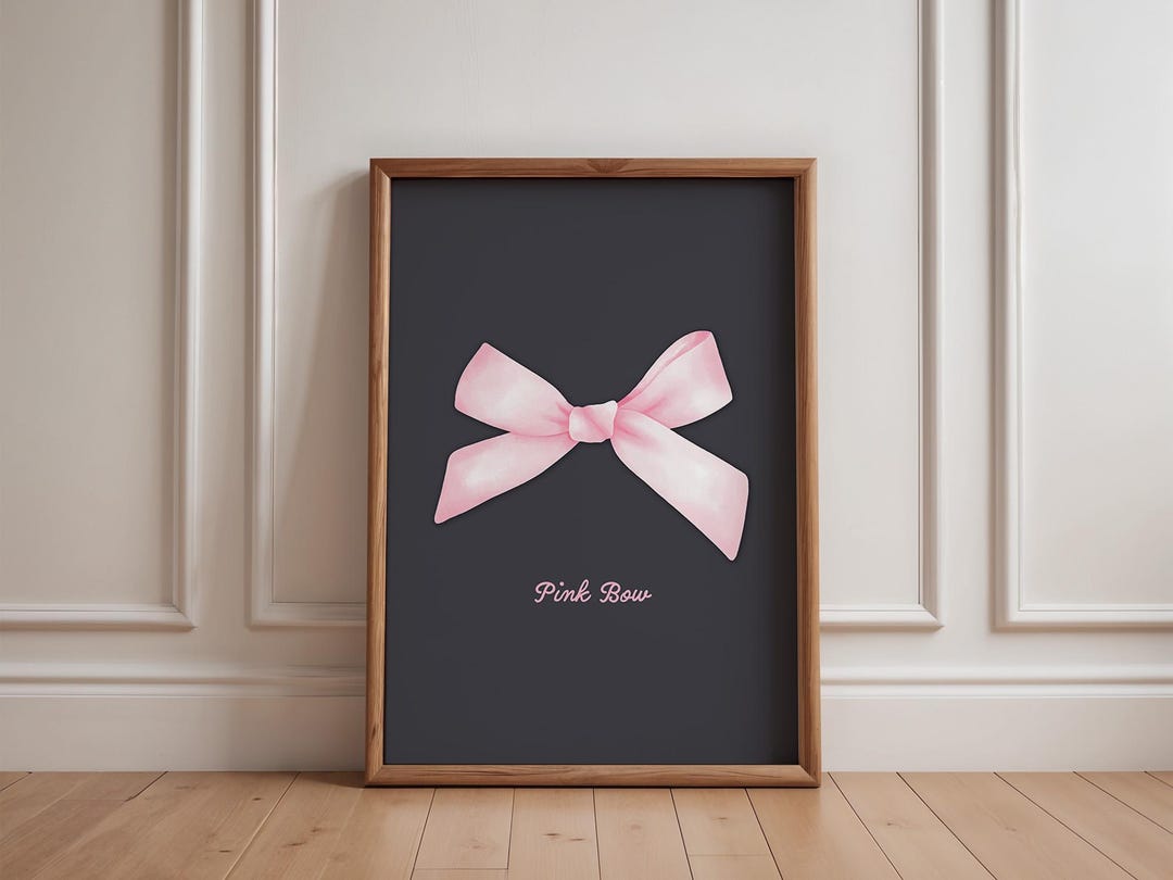 Coquette Bow Poster Gift for Her Boho Pink Aesthetics Print Birthday ...