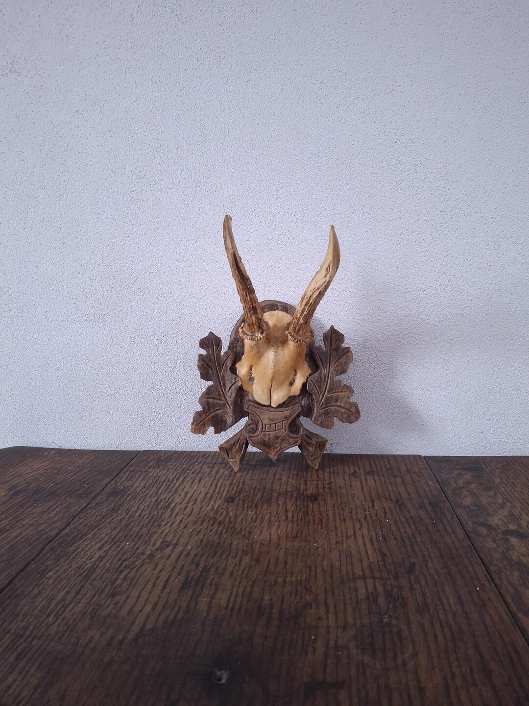 Vintage Crudely Carved Wooden Hunting Trophy Board With Small Deer ...