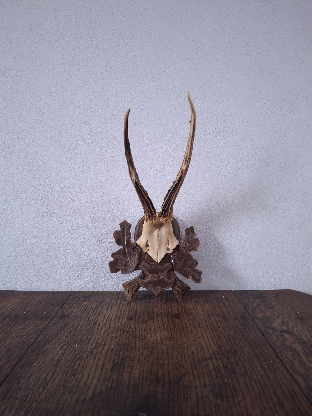 Vintage Crudely Carved Wooden Hunting Trophy Board With Small Deer ...