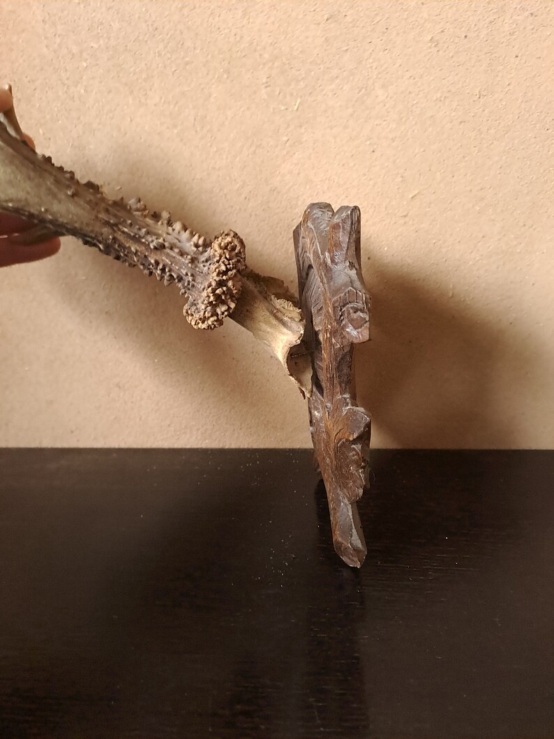 Vintage Carved Wooden Hunting Trophy Board With Substantial Deer ...