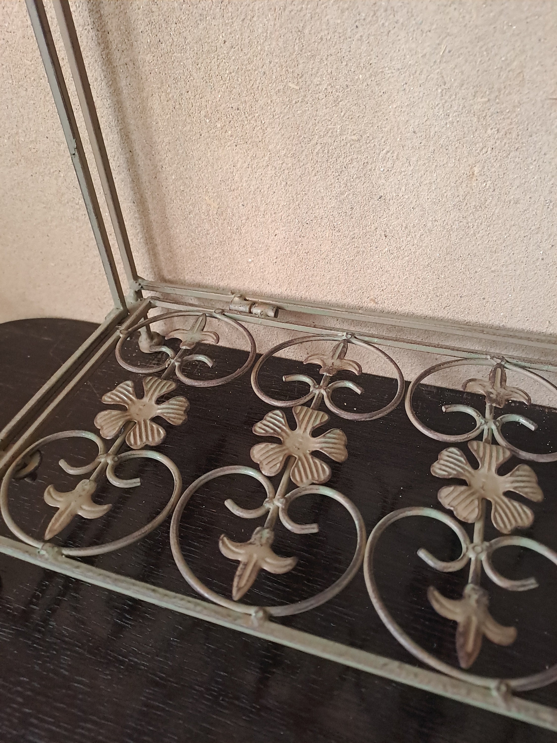 Vintage Iron and Cast Iron Foldable Shelf - Etsy