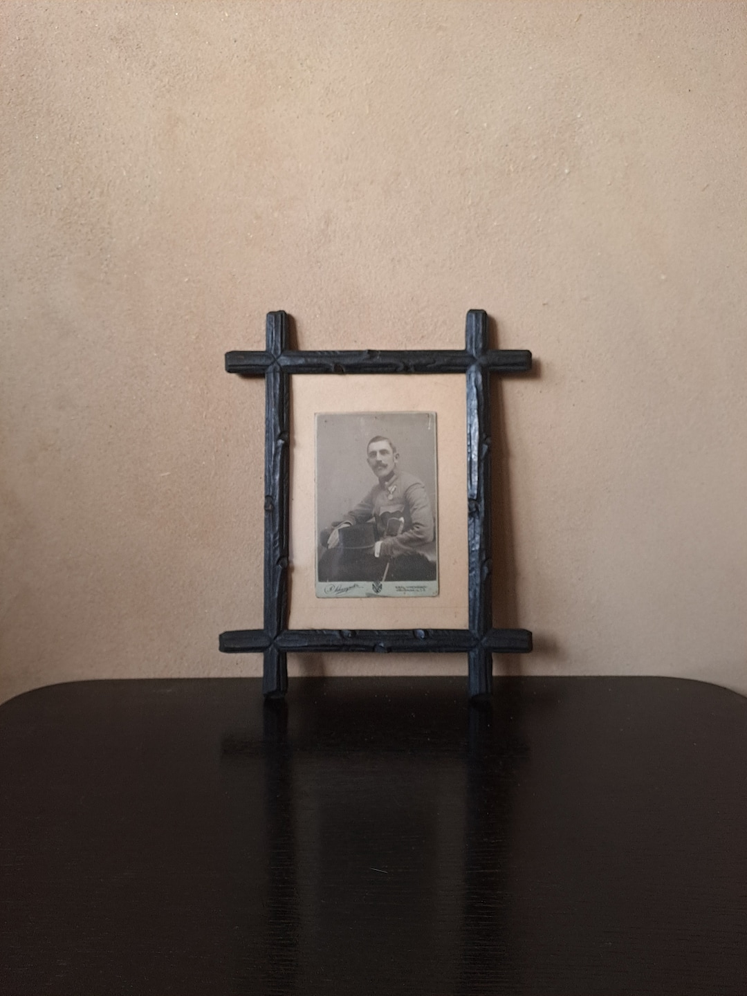 Mid-size Antique Carved Wall Mounted Photo Frame With a Cabinet Photo ...