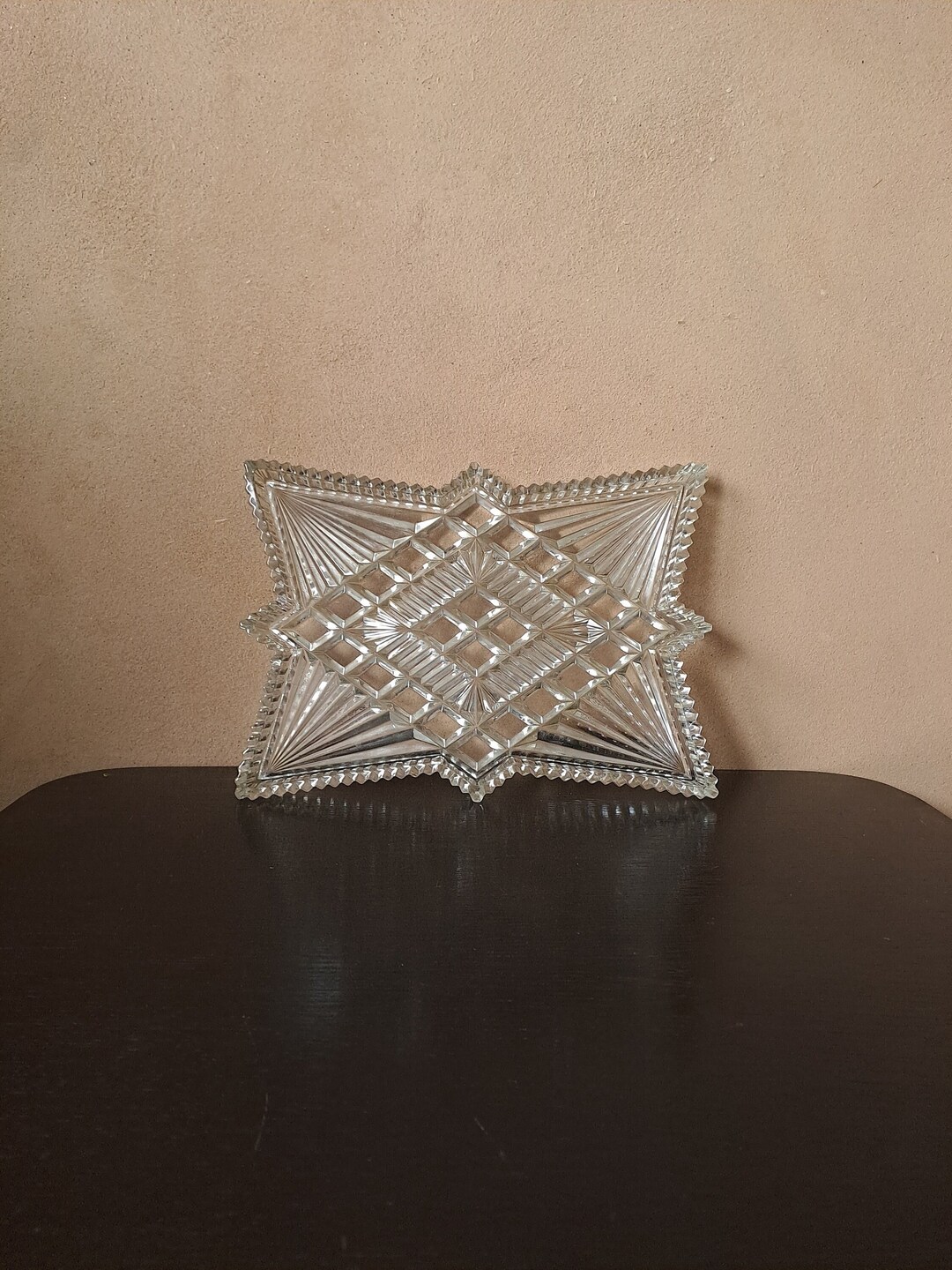Art Deco Mid-sized Rectangular Czechoslovak Geometrical Glass Tray - Etsy
