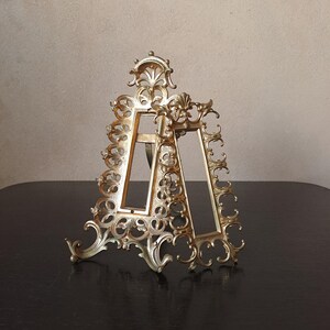 Very Ornate Unique Antique Sturdy Smaller Metal Standing Picture Frame ...