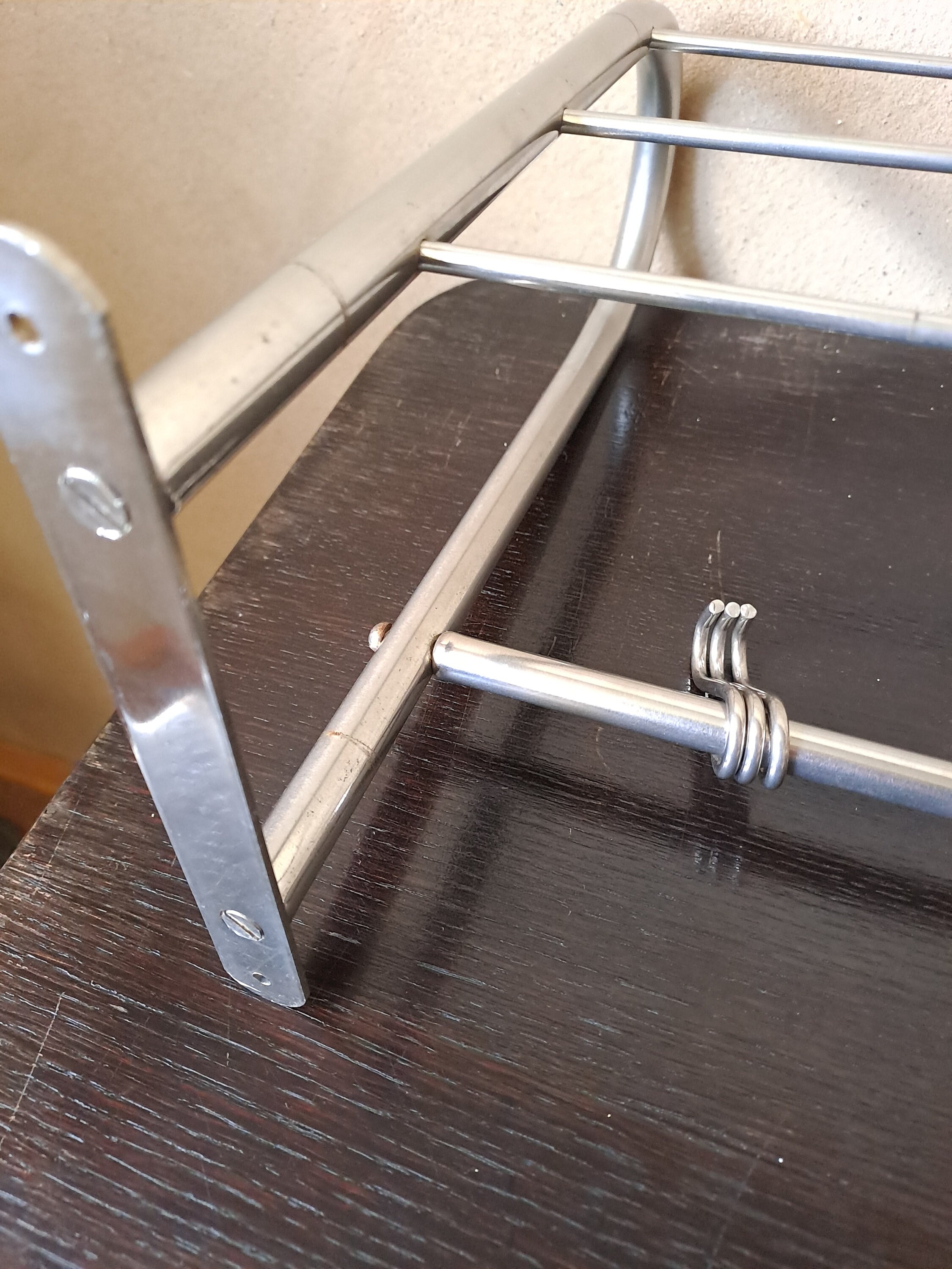 Vintage Metal Chromed Simple Functionalist Rod Shelf With Five Hooks - Etsy