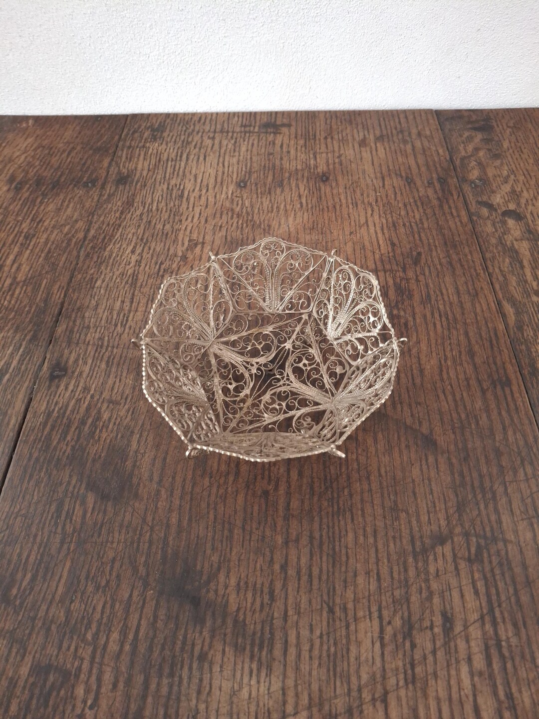 Small Delicate Hexagonal Metal Decorative Basket/tray - Etsy