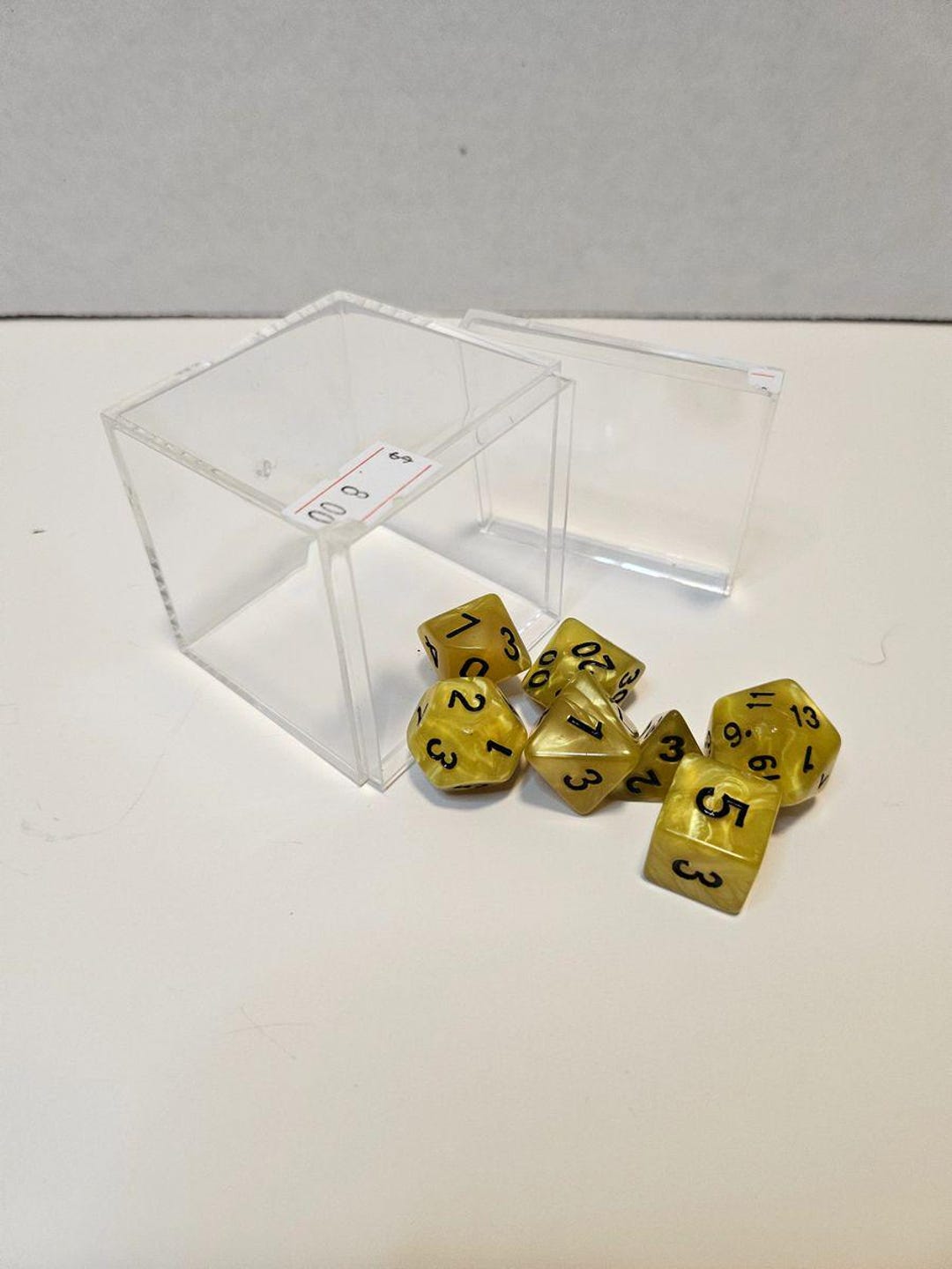 Yellow Transparent W/black Number Dice Set - Etsy