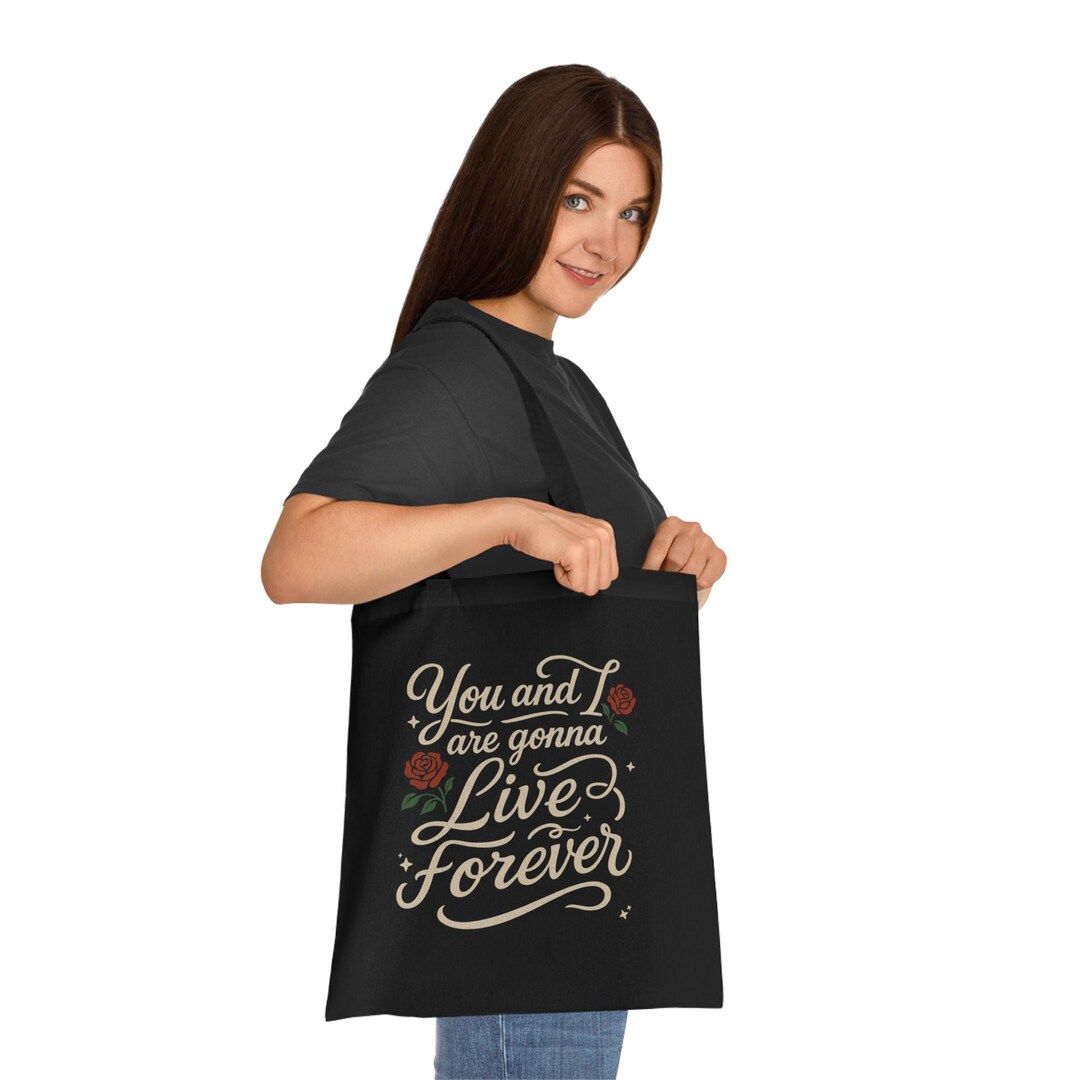 Oasis Reunion Tote Bag – Live Forever Tattoo Lettering, Britpop Fan ...