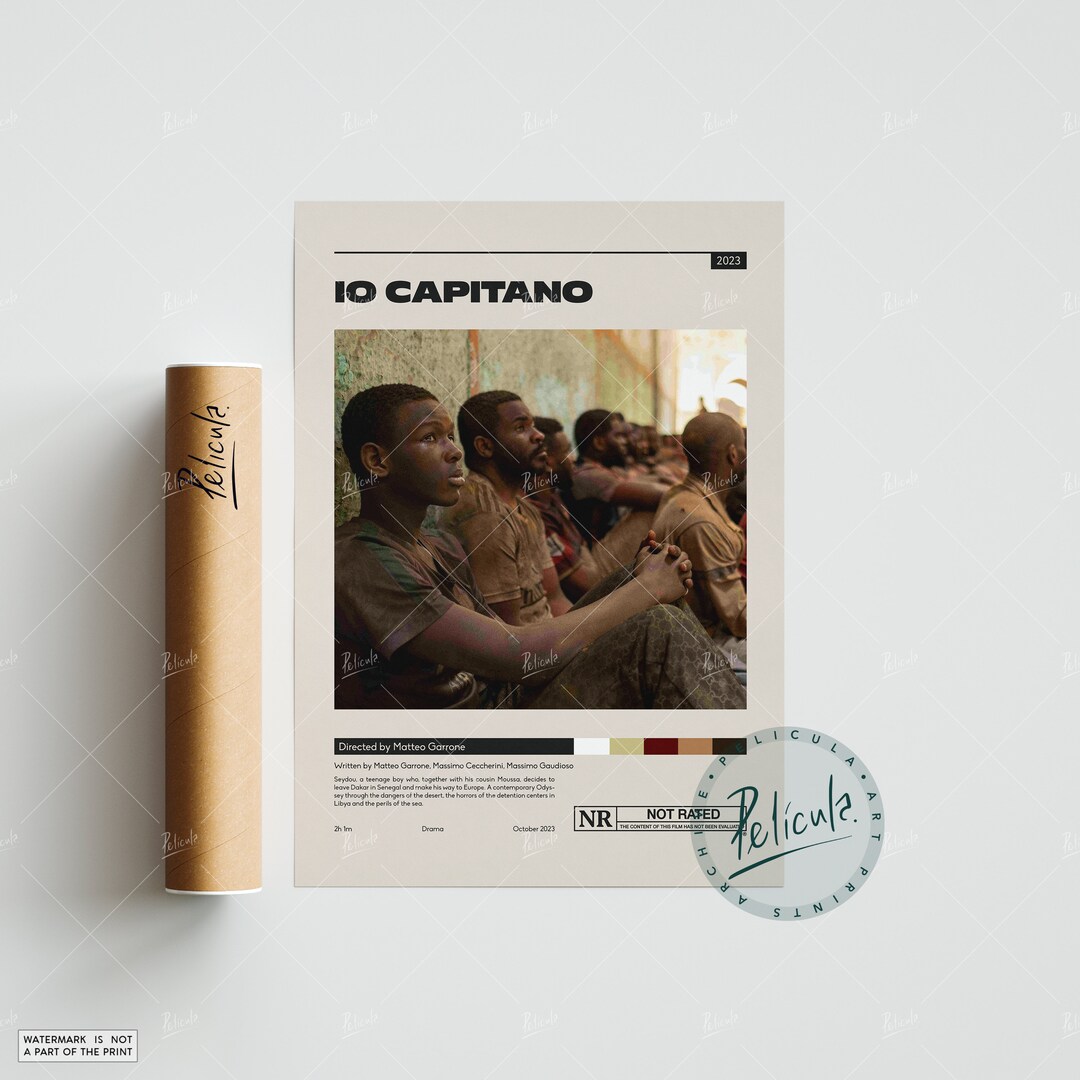 Io Capitano Poster Matteo Garrone Minimalist Movie Poster Vintage Retro ...