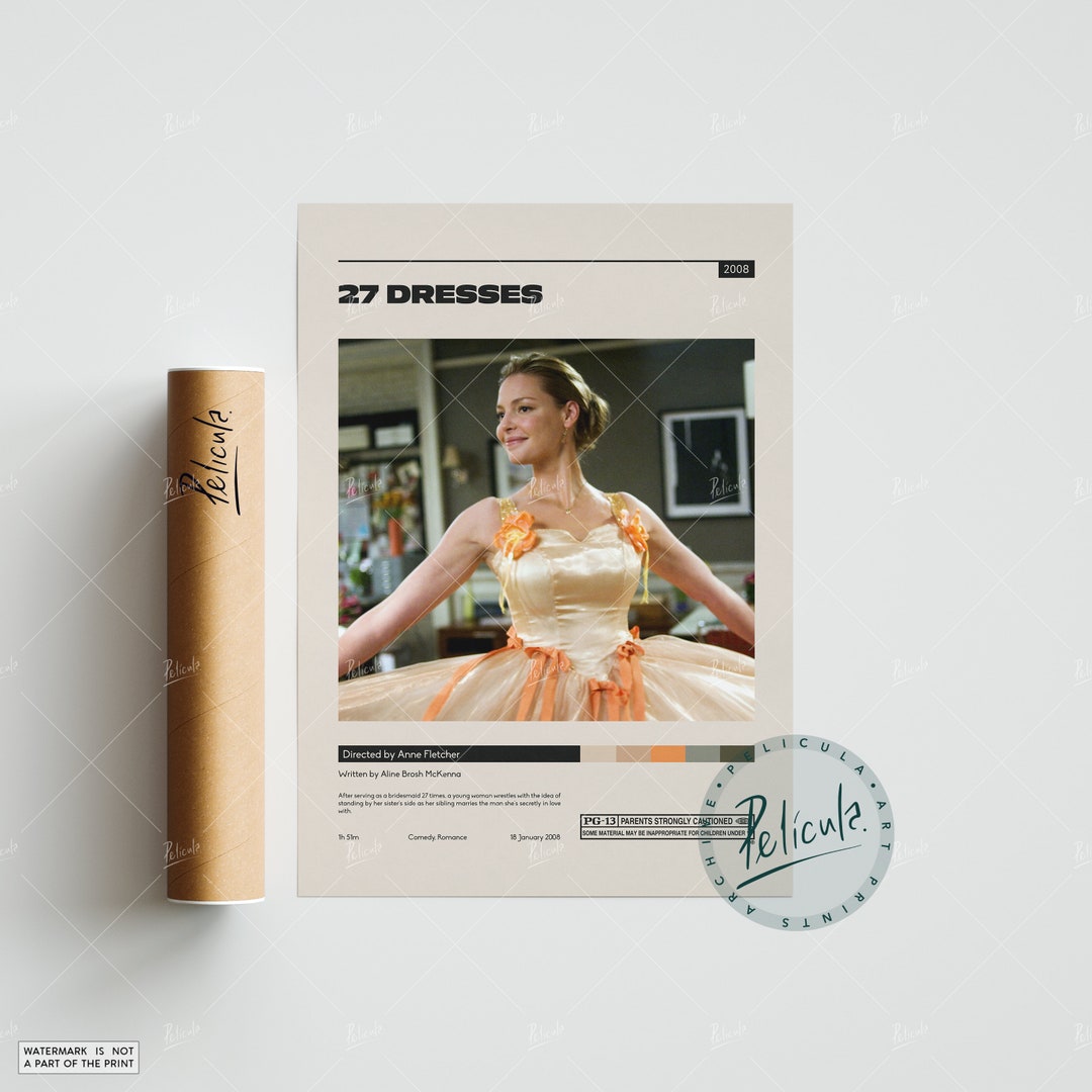 27 Dresses Poster Anne Fletcher Minimalist Movie Poster Vintage Retro ...
