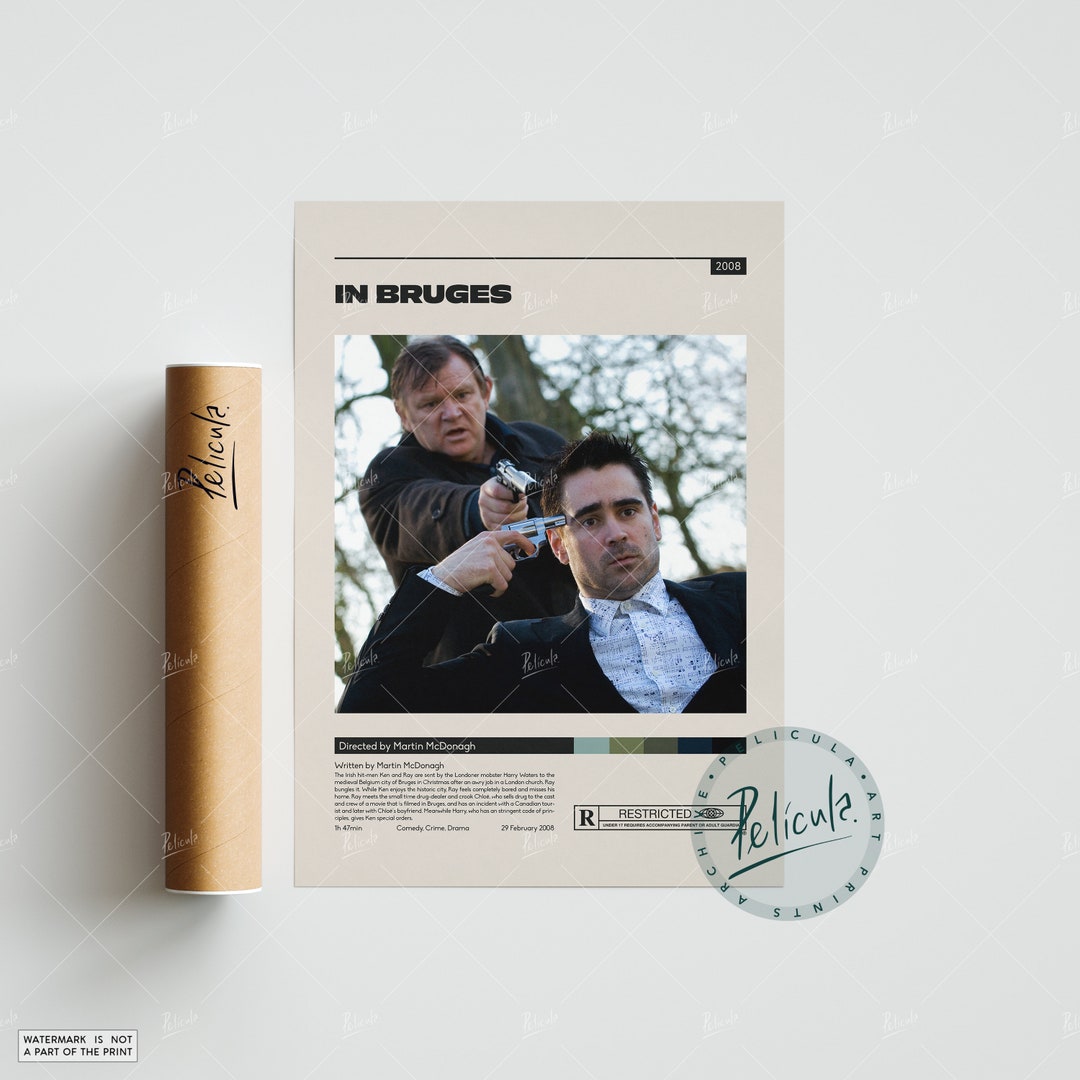 In Bruges Poster Martin Mcdonagh Minimalist Movie Poster Vintage Retro ...