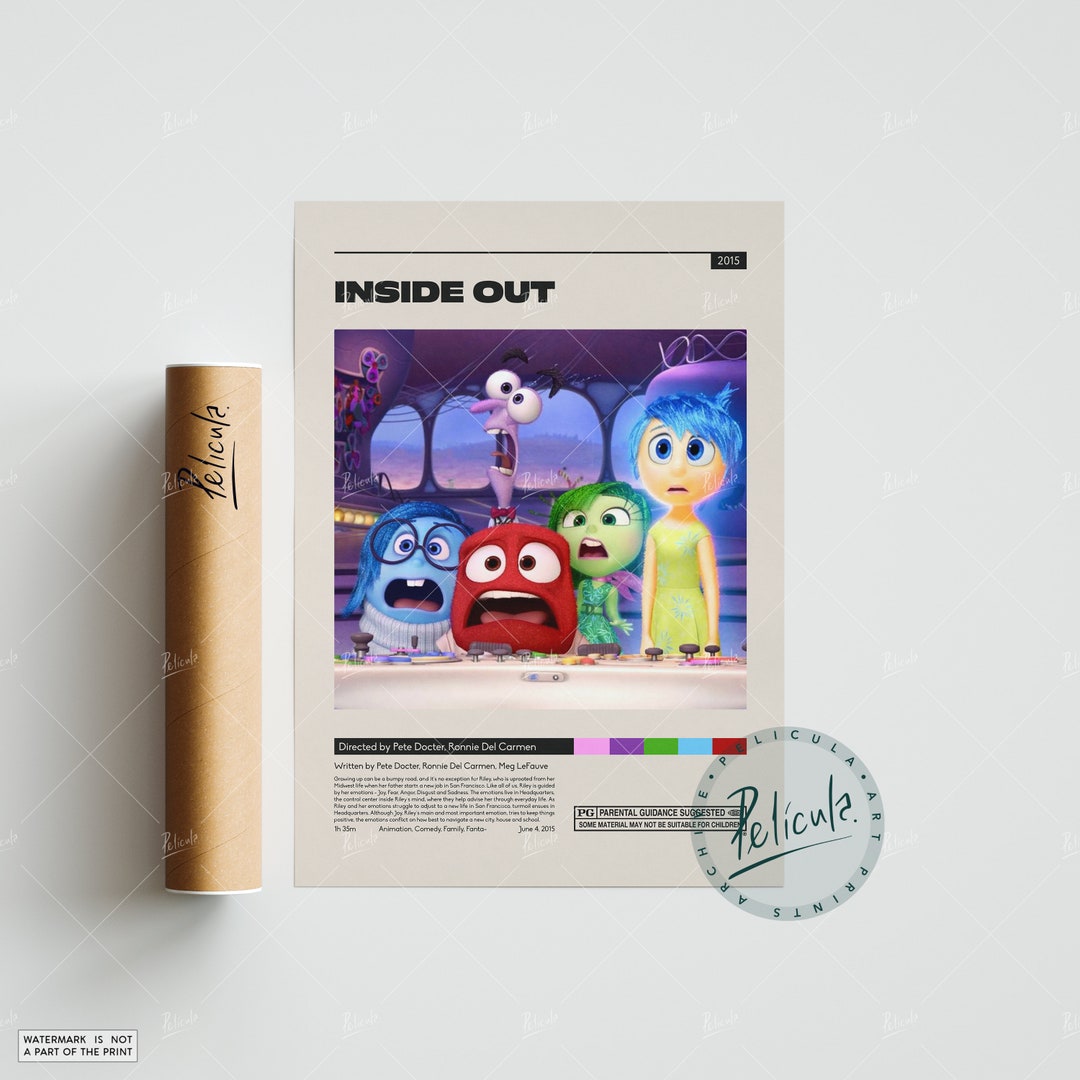 Inside Out Poster Pete Docter Minimalist Movie Poster Vintage Retro Art ...