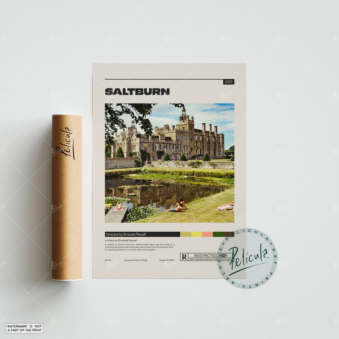 Saltburn Poster Emerald Fennel Minimalist Movie Poster Vintage Retro ...