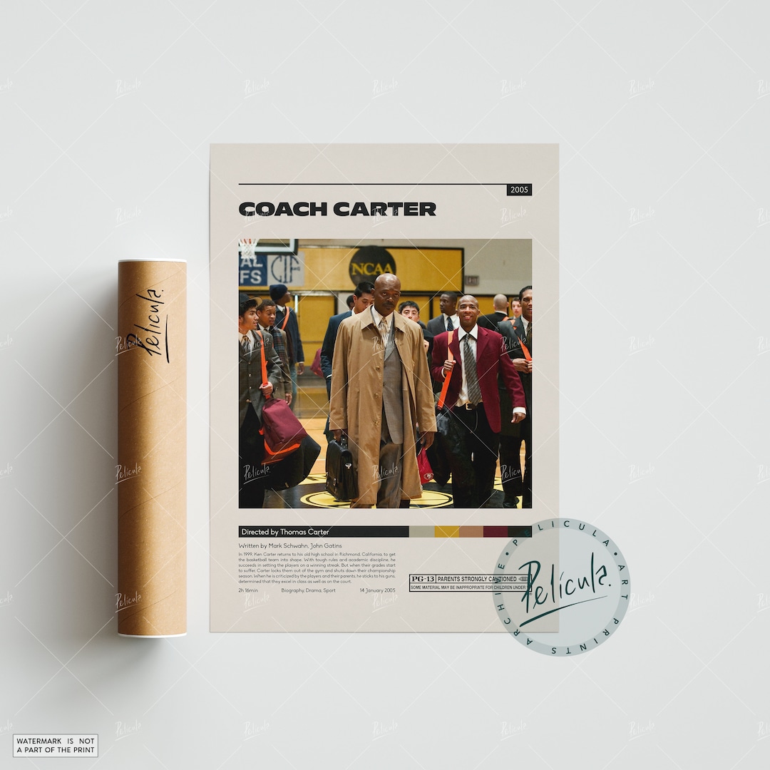 Coach Carter Poster Thomas Carter Minimalist Movie Poster Vintage Retro ...