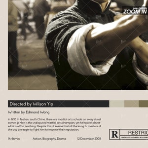 Ip Man Poster Wilson Yip Minimalist Movie Poster Vintage - Etsy