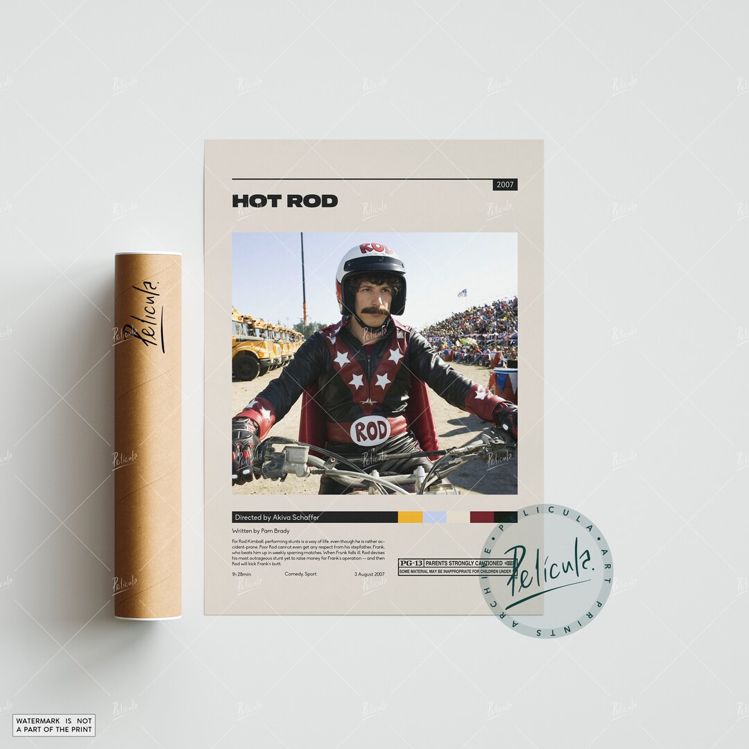Hot Rod Poster Akiva Schaffer Minimalist Movie Poster Vintage Retro Art ...