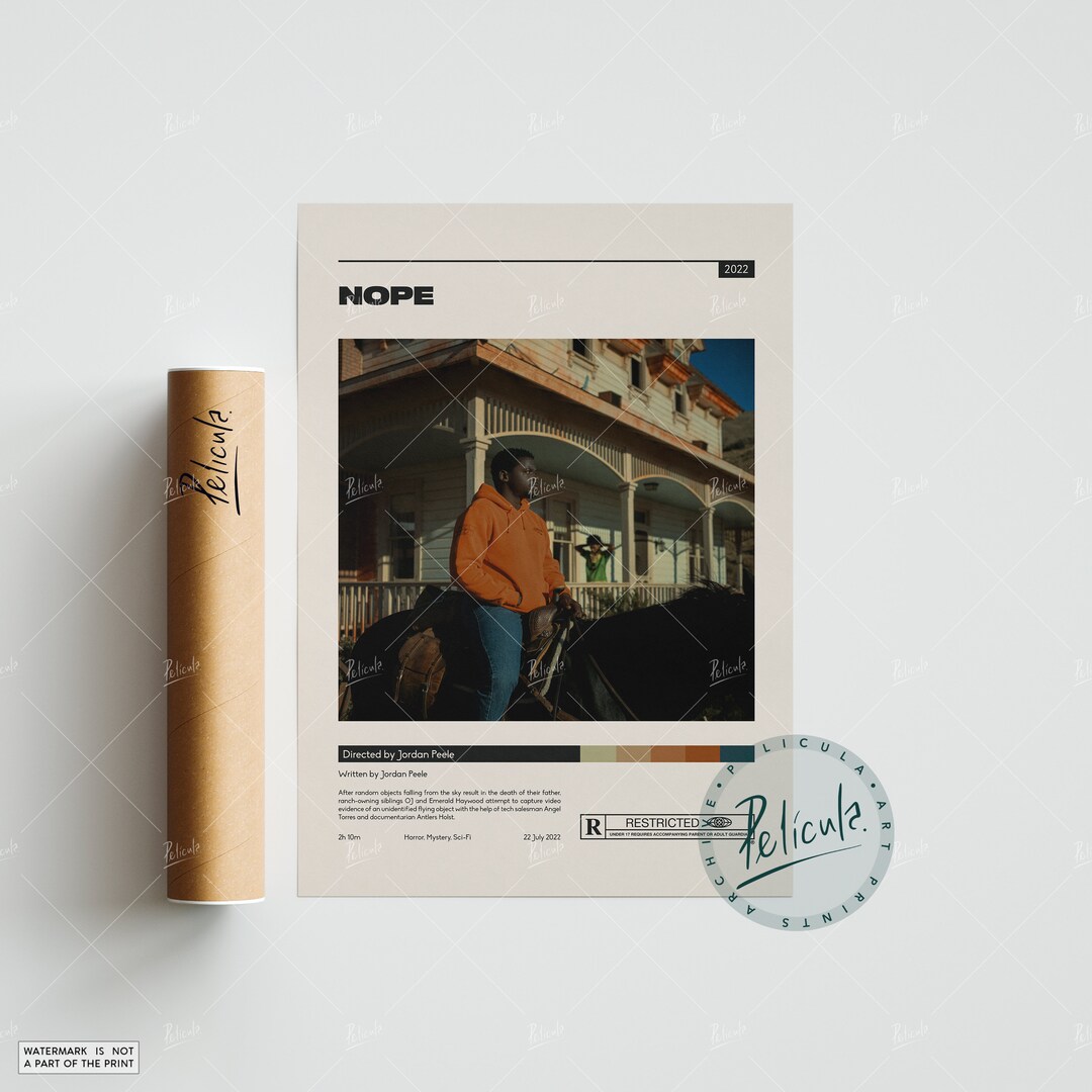 Nope Poster Jordan Peele Minimalist Movie Poster Vintage Retro Art ...