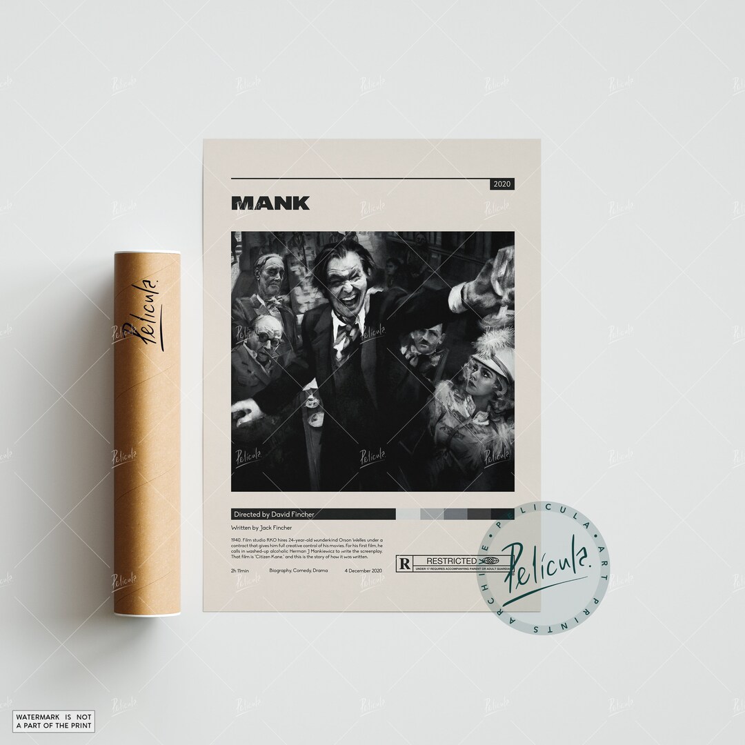 Mank Poster David Fincher Minimalist Movie Poster - Etsy