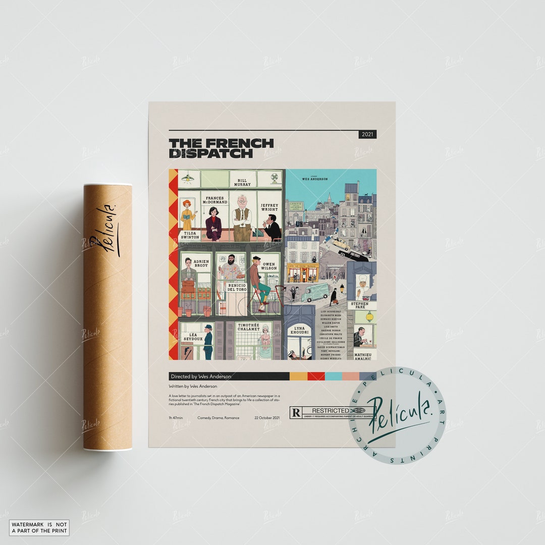 The French Dispatch Poster Wes Anderson Minimalist Movie Poster Vintage ...