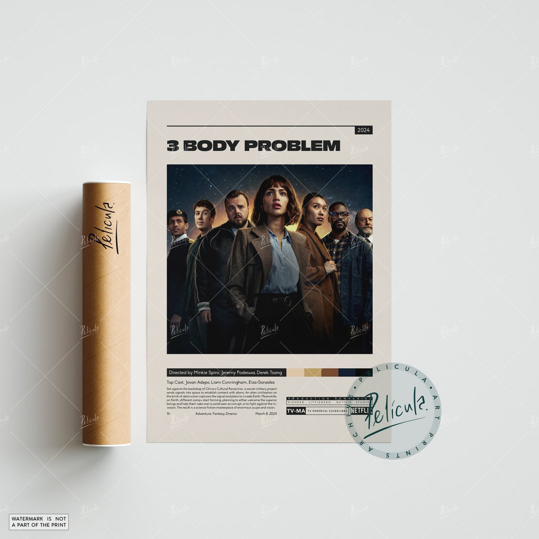 3 Body Problem David Benioff Minimalist Tv Series Poster Vintage Retro ...