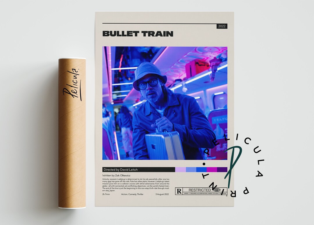 Bullet Train Poster David Leitch Minimalist Movie Poster Vintage Retro ...