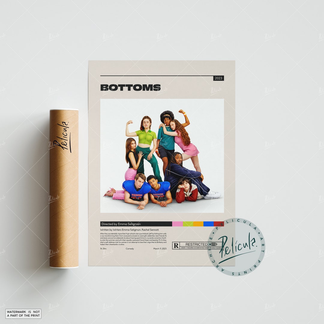 Bottoms Poster Emma Seligman Minimalist Movie Poster Vintage Retro Art ...