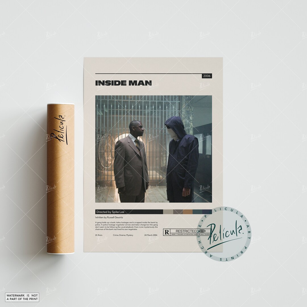 Inside Man Poster Spike Lee Minimalist Movie Poster Vintage Retro Art ...
