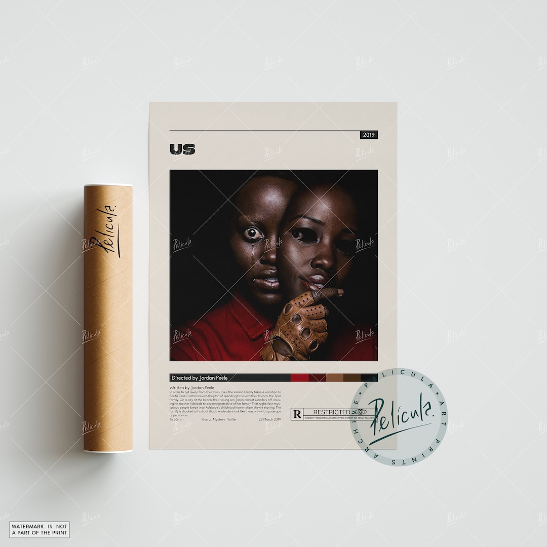 Us Poster Jordan Peele Minimalist Movie Poster Vintage Retro Art Print ...