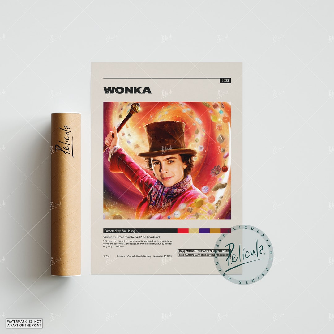 Wonka Poster Paul King Minimalist Movie Poster Vintage Retro Art Print ...