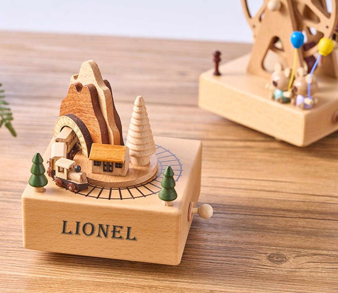 Personalized Wooden Train Music Box, Custom Birthday Gifts, Keepsake ...