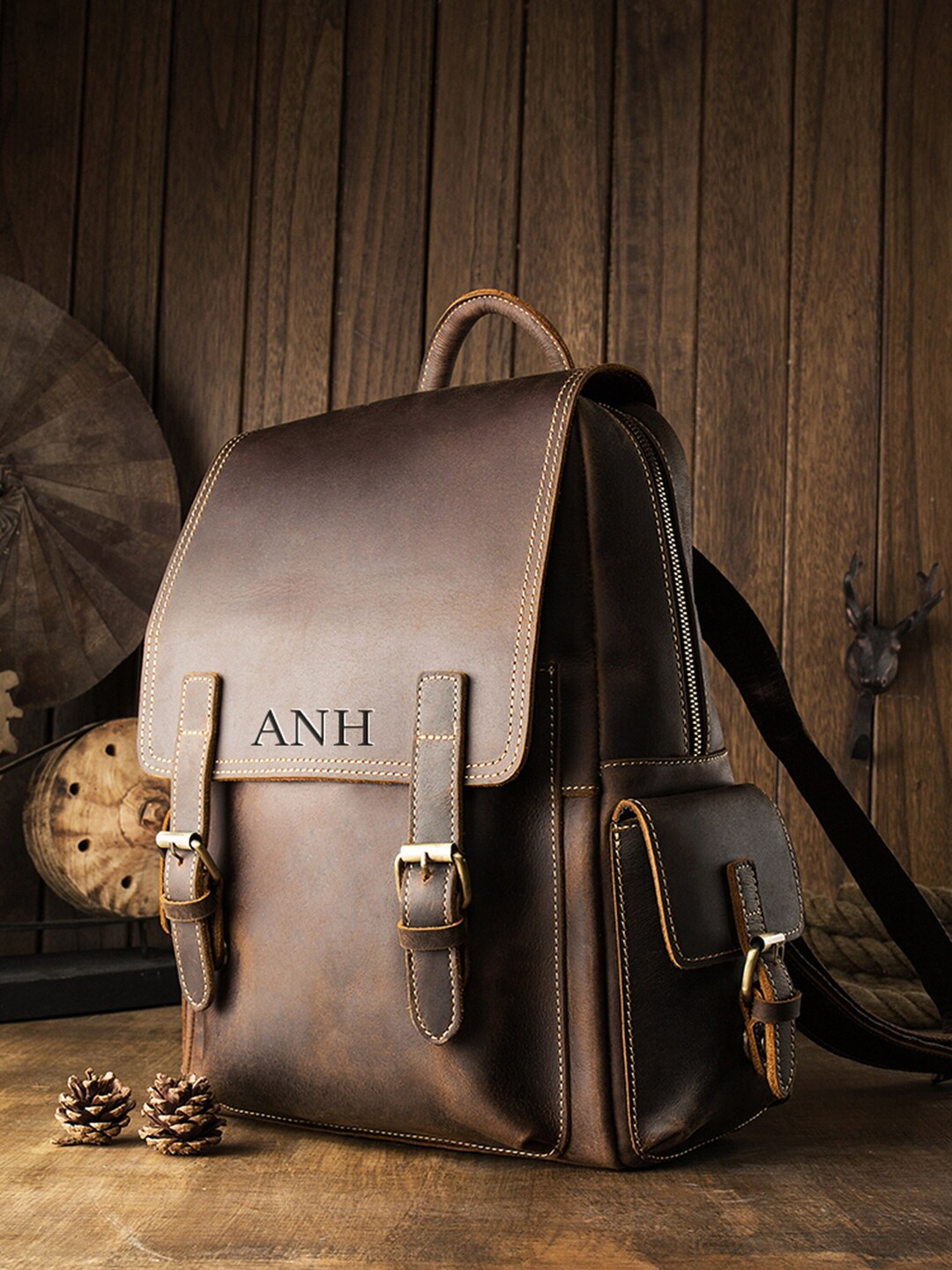 Vintage Leather Backpack, Brown Leather Backpack, Rucksack ...
