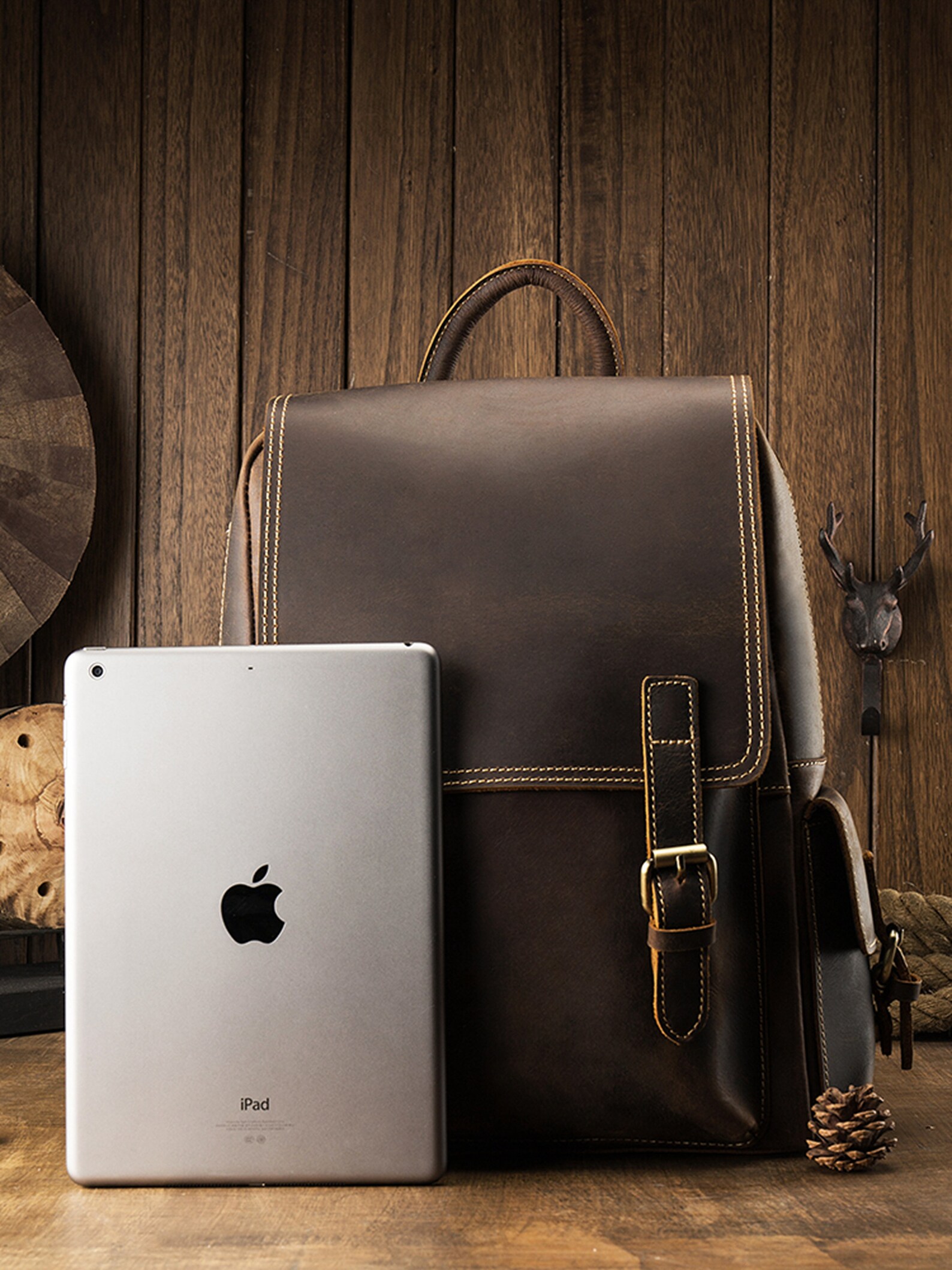 Vintage Leather Backpack, Brown Leather Backpack, Rucksack ...