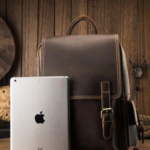 Vintage Leather Backpack, Brown Leather Backpack, Rucksack ...