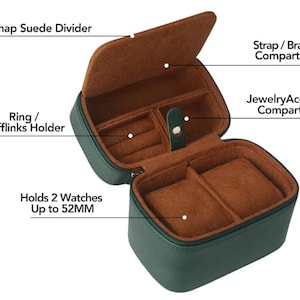 Custom Leather Watch Case, Personalized Watch Box, Leather Travel Box ...
