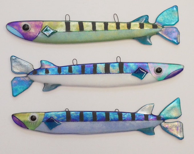 Fused Glass Baby Barracuda Fish Art - Etsy