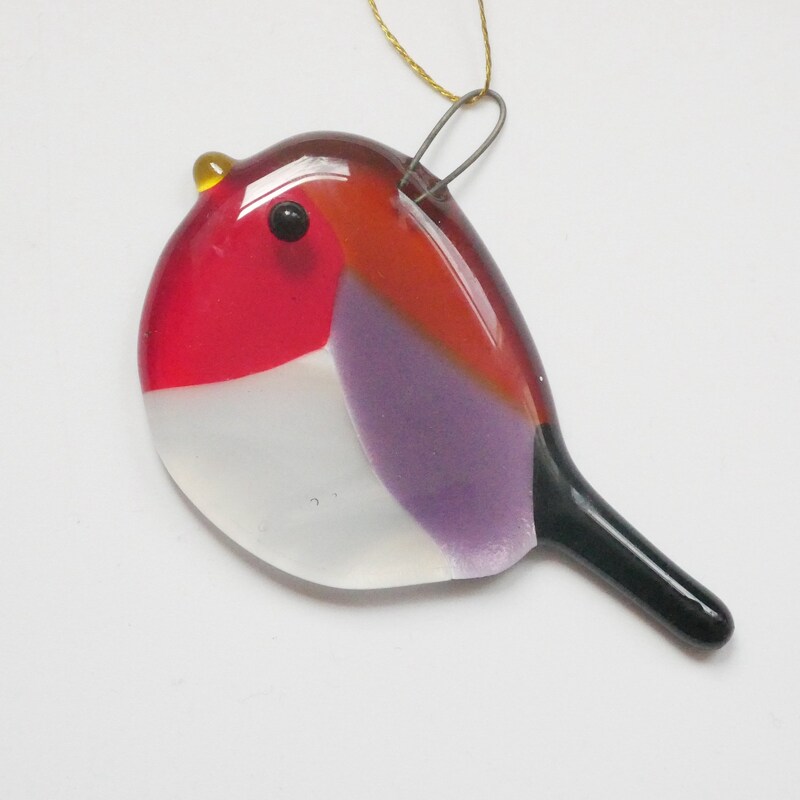 Glass Robin Ornament - Etsy UK