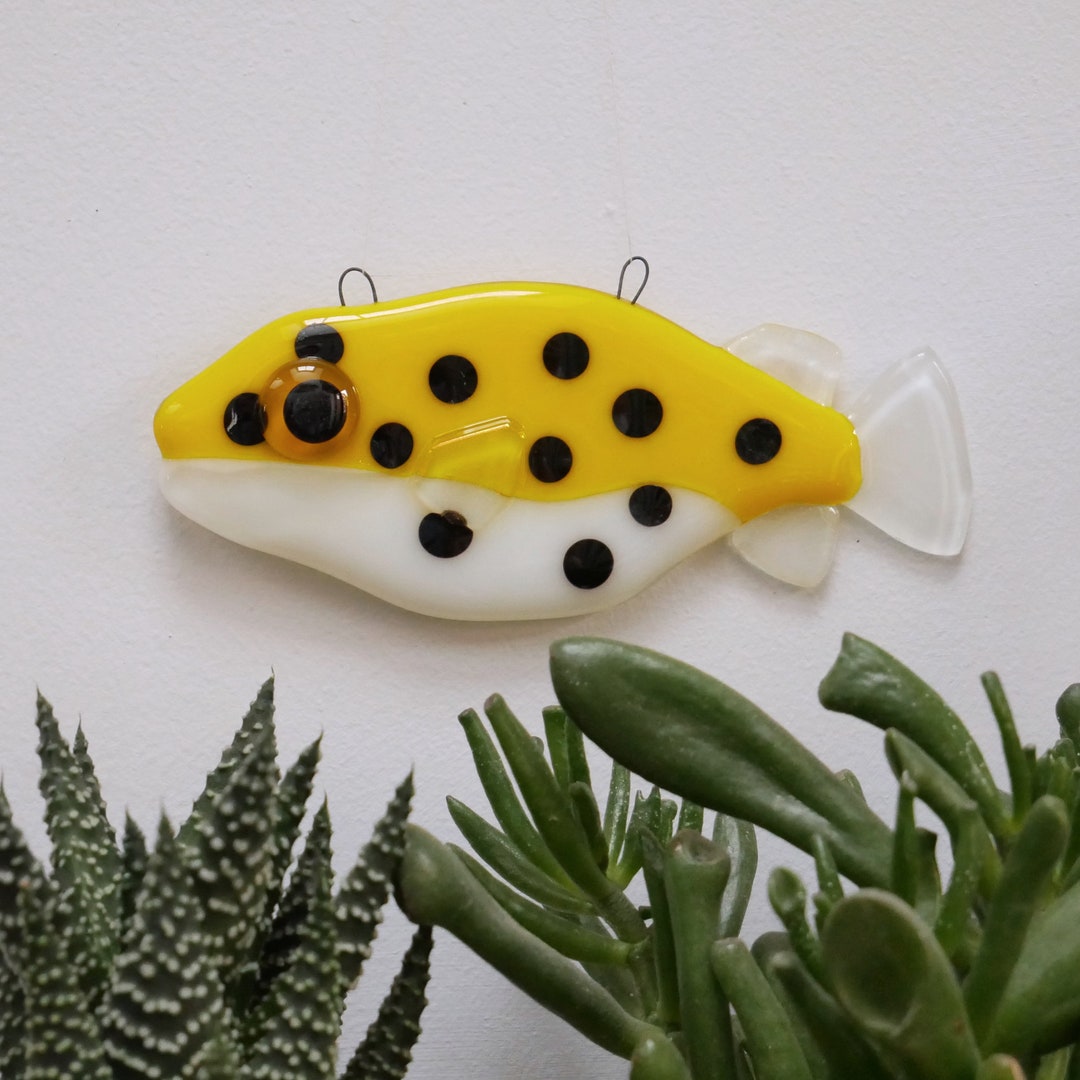 Fused Glass Puffer Fish Wall Hanging Decoration - Etsy