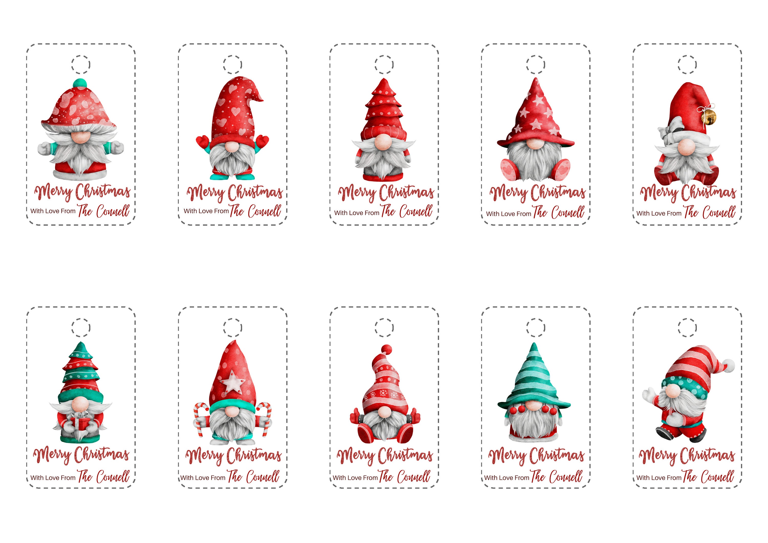 Christmas Gift Tags Editable Template, EDITABLE Christmas Gift Tag ...