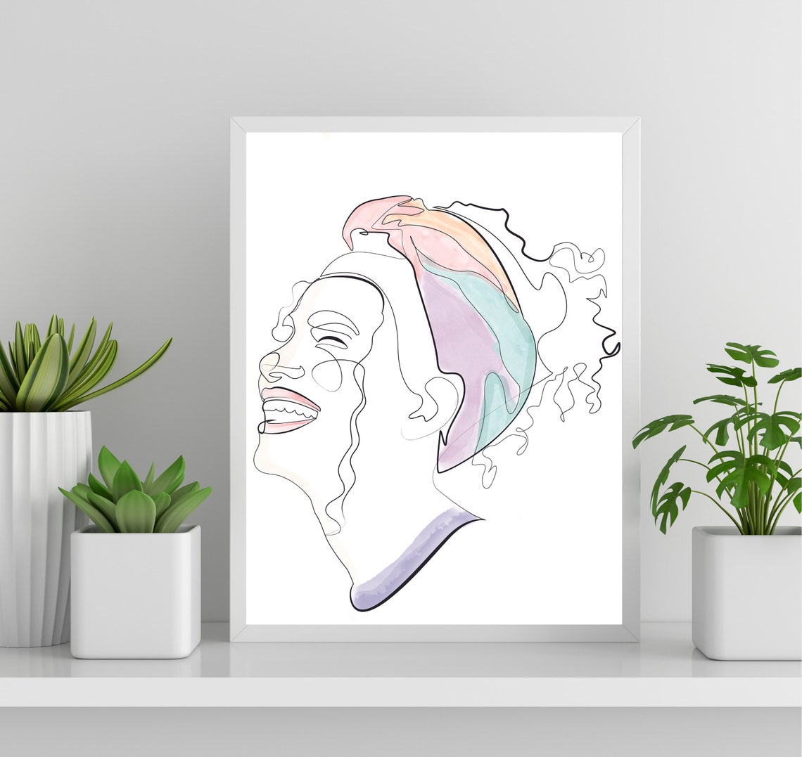 Line Art Woman One Line Art Female Poster Modern Printable - Etsy