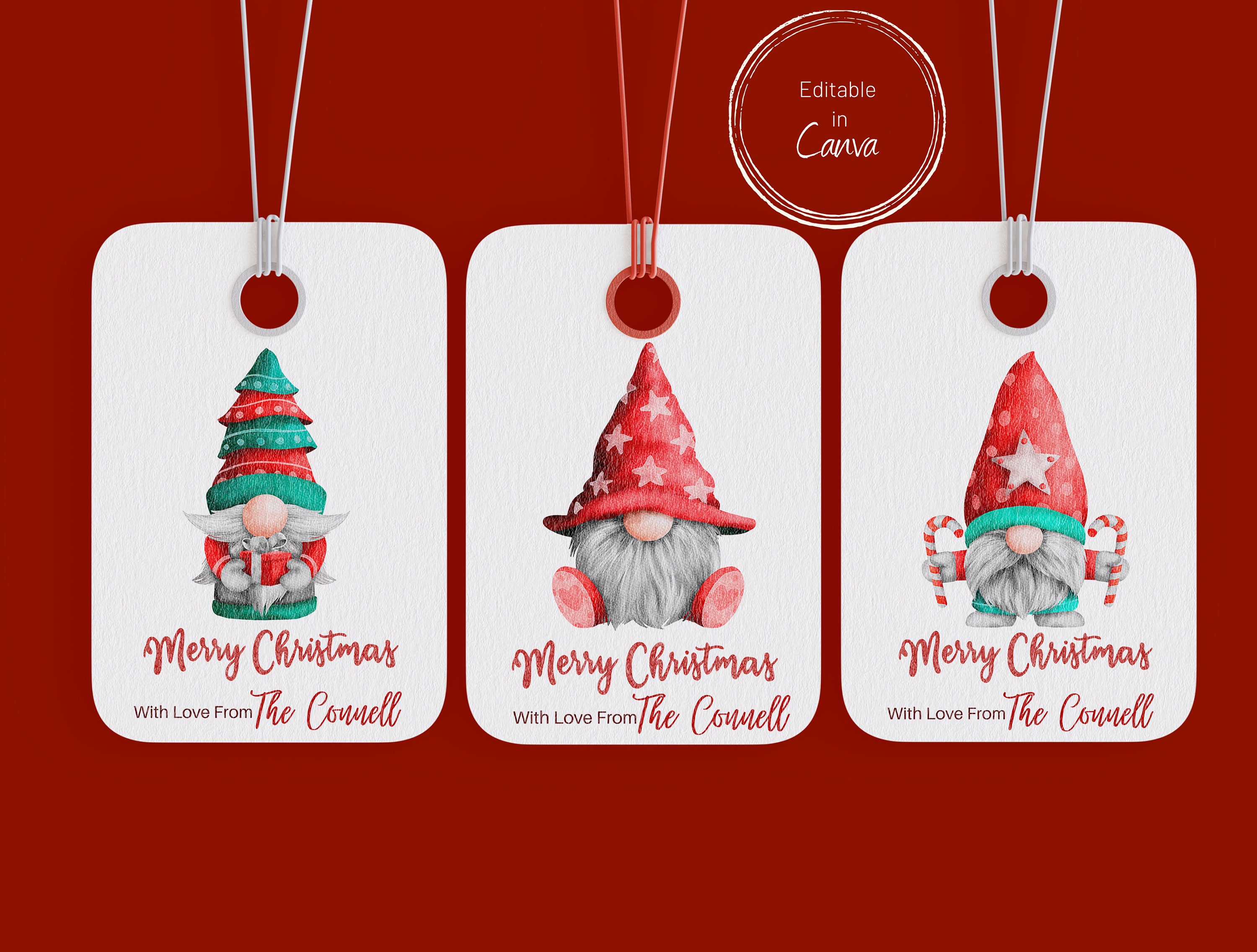 Christmas Gift Tags Editable Template, EDITABLE Christmas Gift Tag ...