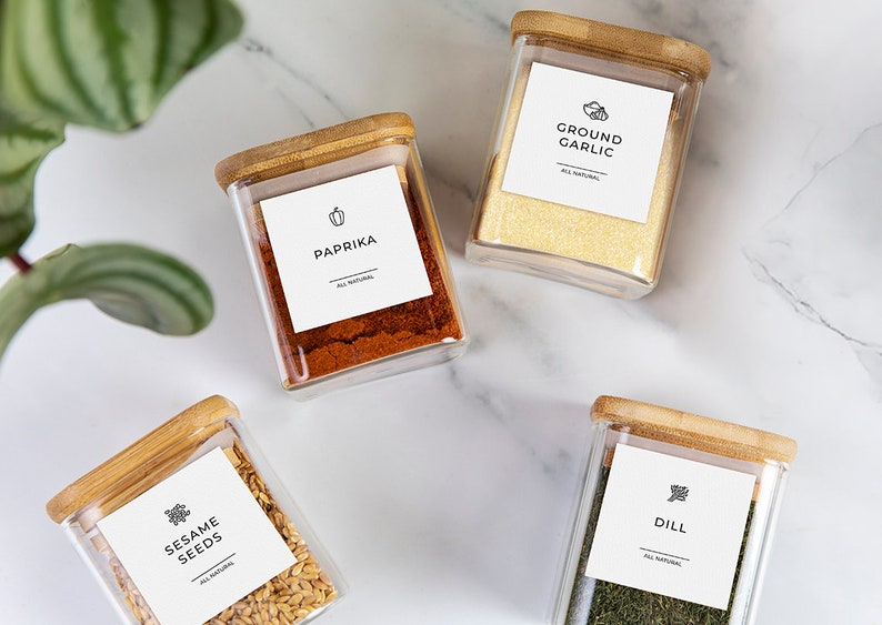 Printable Spice Jar Labels Modern Minimalist Spice Jar Label Template ...
