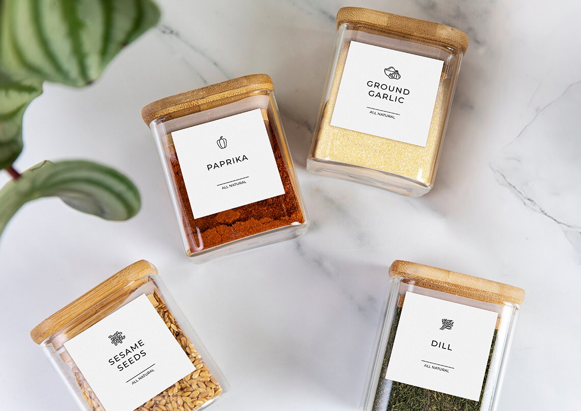 Printable Spice Jar Labels Modern Minimalist Spice Jar Label Template ...