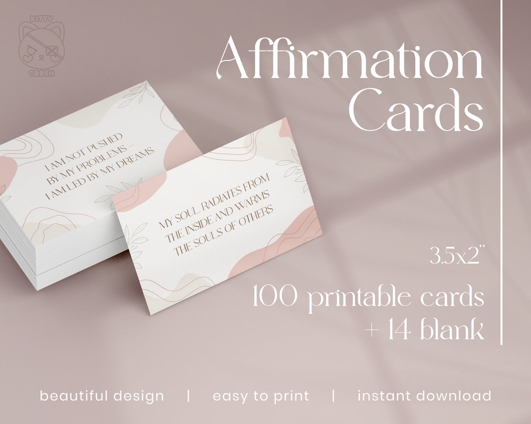 100 Printable Affirmation Cards for Manifestation in Boho Design ...