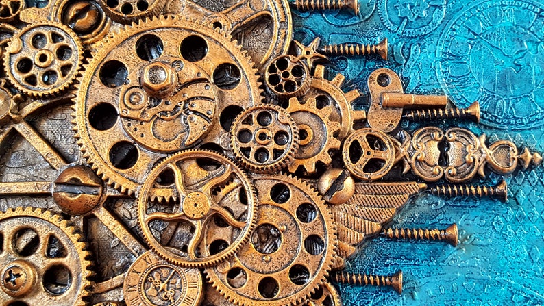 12x12 Original Steampunk Dream Mixed Media Gallery Canvas Art - Etsy